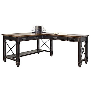 Martin Furniture Hartford Open L-Shaped Desk, Brown