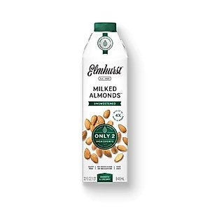 Elmhurst 1925 Unsweetened Almond Milk, 32 Ounce (Pack of 6)