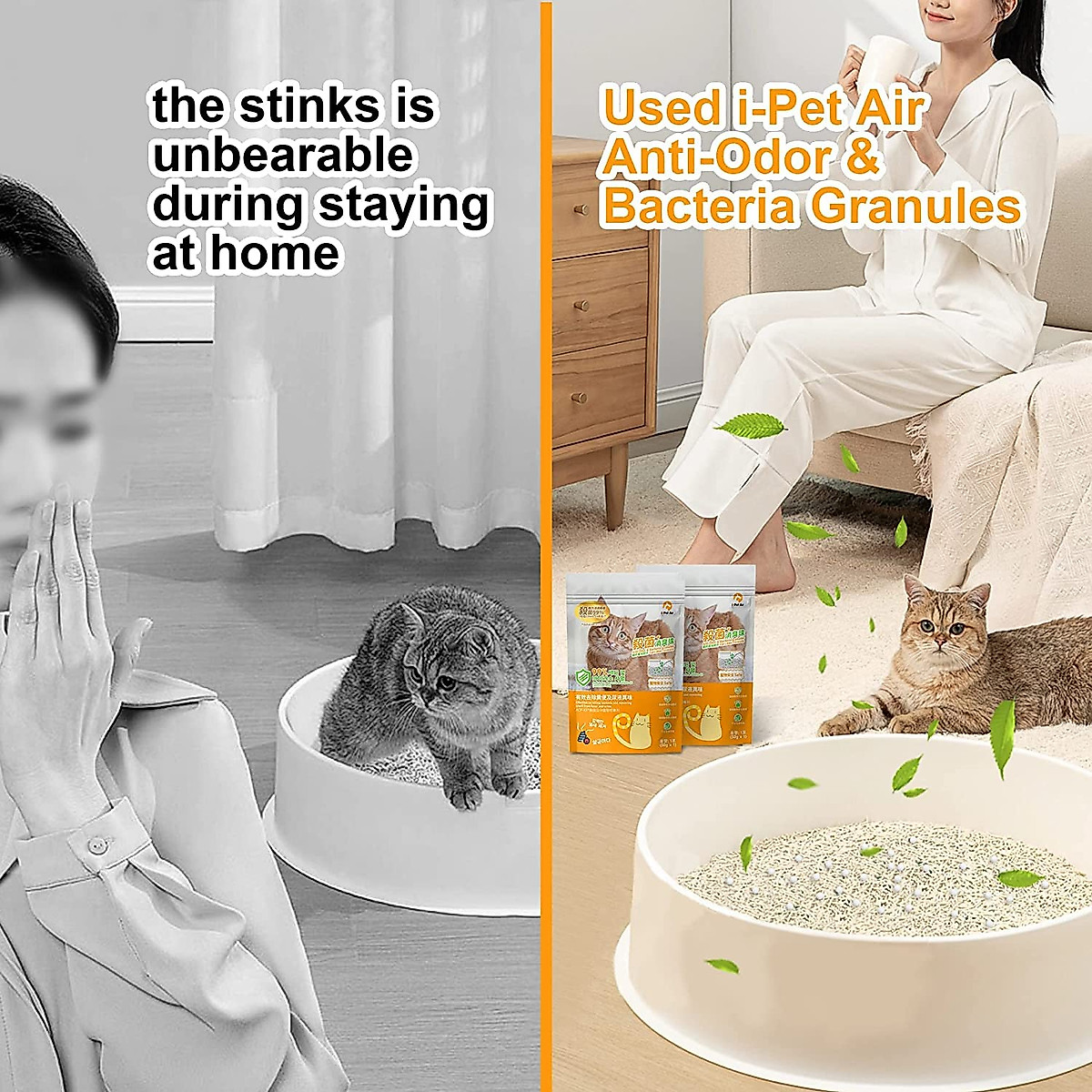 Taleva Cat Litter Deodorizer, Cat Litter Deodorizing Granules, Cat Litter Sterilization Deodorization Beads, Cat Litter Powerful Odor Eliminating Beads, Pet Mat Powerful Deodorizing Beads