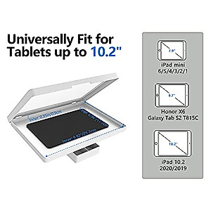 MoKo Wall Mount Shower Tablet Holder, 360 Rotation Waterproof Tablet Holder Bathroom Tablet Case Mount Shelf with Touchable Anti-Fog Screen for Tablets Up to 10.2", Fit with iPad 9 iPad Mini 6, White