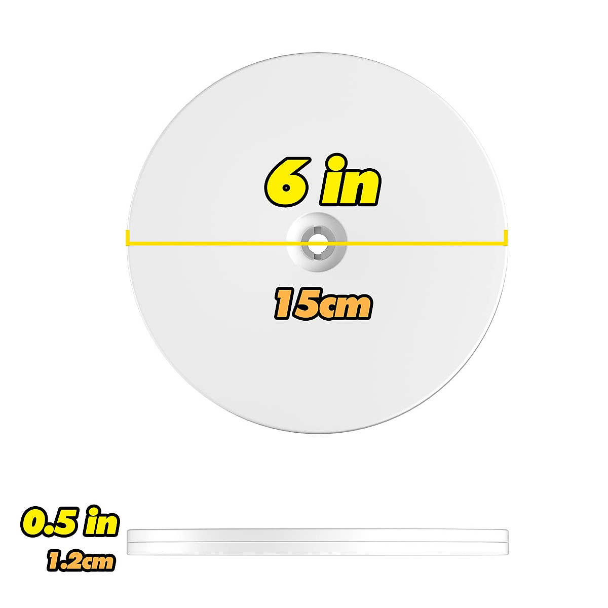 6 Inch & 12 Inch Lazy Susan Turntable Organizer - Heavy Duty Rotating Swivel Stand with Steel Ball Bearings for Cake, Kitchen Cabinets, Monitor, TV, Painting, Display