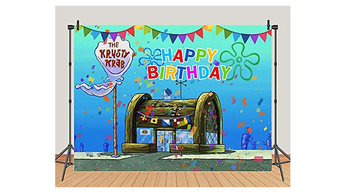 Spongebob Theme Party Backdrop for 1st Birthday