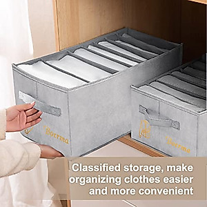 Wanglaism Wardrobe Clothes Organizer for Folded Clothes,Pants, Storage Container Closet Organizers and Storage (2 Pack)