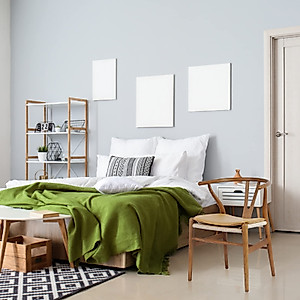 Forsho Set of 2 Solid Wood Wishbone Dining Chair with PU Soft Seat Cushion,Mid-Century Y Back Weave Dining Chair（Ash Wood - Black + Natural Cord + Cushion）