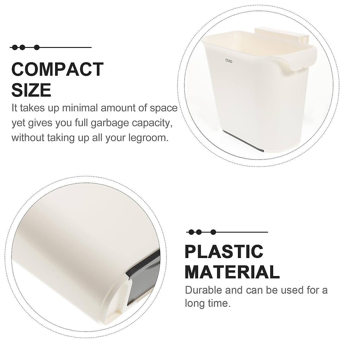 Angoily Kitchen Cabinet Trash Bin, Green, Plastic, Open-Top, Hanging Design, 10-Inch