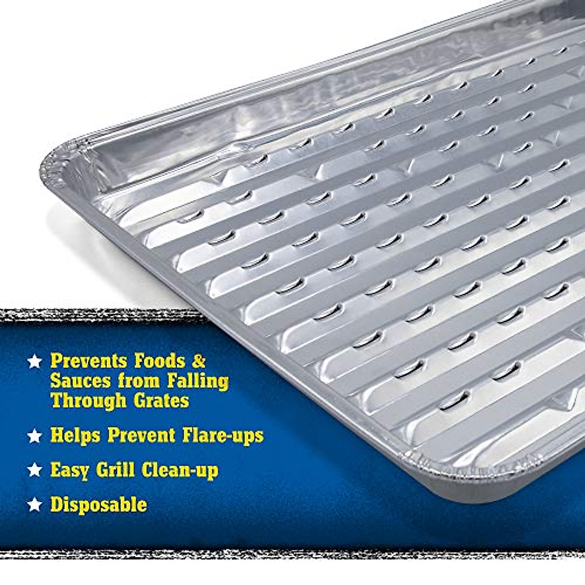 Kingsford Grilling Kingsford Fish and Veggie Aluminum Grill Liners | No More Food Falling Through Grill Grates | Kingsford Grill Accessories, BBQ Accessories | Non-Stick Disposable Grilling Liners