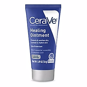 CeraVe Healing Ointment Bundle - Conatins 12 oz Tub and 1.89 oz Travel Size Tube - Protects and Soothes Dry, Cracked, and Chafed Skin