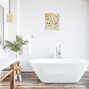 Botanical Wall Art Flower Poster - Set of 1 (11x14") Vintage Posters Wildflower Poster Botanical Poster, Vintage Wall Art Herb Poster Vintage Floral Prints For Wall Decor Flowers Wall Art - Unframed