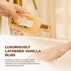 Spa Luxetique Gift Baskets for Women,15 Pcs Vanilla Spa Gifts for Women, Gifts for Women with Bubble Bath, Bath Salt, Bath Bombs Birthday Gifts for Woman With Tote Bag, Spa Baskets for Women Gift