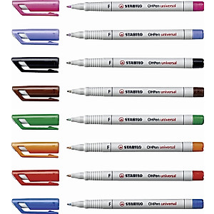 OHP Pen - STABILO OHP Pen Soluble - Fine - Wallet of 8 - Assorted colors