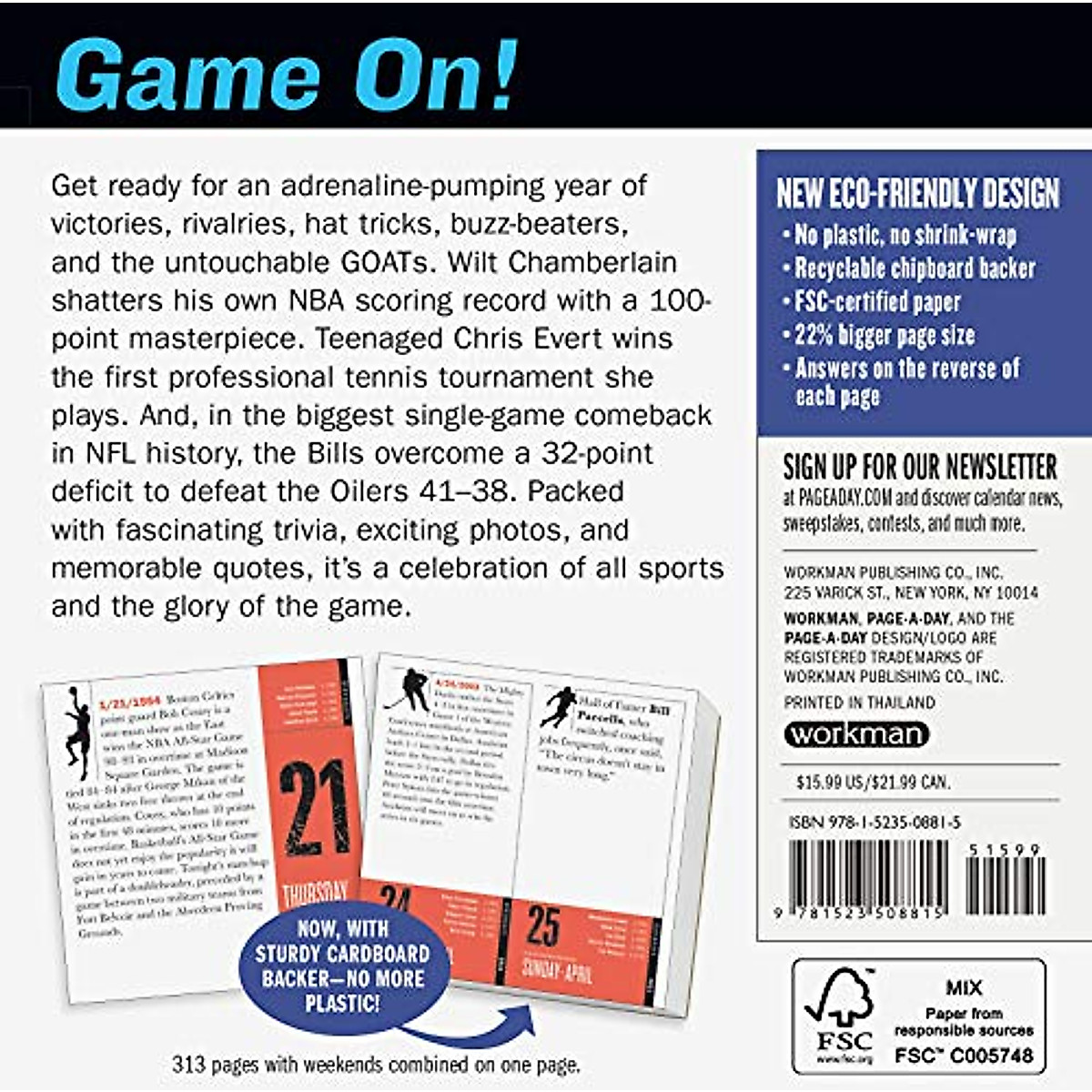 Official 365 Sports Facts-A-Year Page-A-Day Calendar 2021