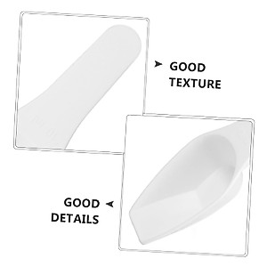 ROMISBABA 10pcs Weighing Spoon Plastic Weighing Sample Scoop Ice Scooper Popcorn Scooper Plastic Scoop Ice Scoop Plastic Ice Cube Scoop for Freezer Bin Plastic Spoons Scoop Shovel White Pp