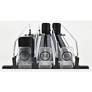 Drinks Organizer for Fridge - Refrigerator Bottle Can Organizer - Glide Pusher Home Refrigerator - Can Dispenser - Beverage Adjustable Organizer (3 Wide) SUND