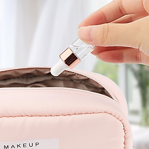 Clear Glass Dropper Bottles,50 Packs Essential Oils Bottles With Rose Gold Lids Perfume Sample Vials Travel DIY Cosmetic Liquid Containers 2 Pipettes Included (1ml(1/4 Dram))