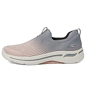 Skechers Go Walk Arch Fit - Ocean Vibes Gray/Pink 8 B (M)