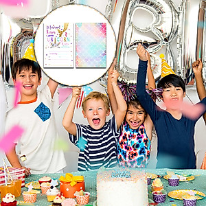 Buildinest Mermaid Birthday Party Invitations with Envelopes (20-Pack), 4"x6" Magical Celebration Invitation Cards, Fill-In Style Party Invites-B04