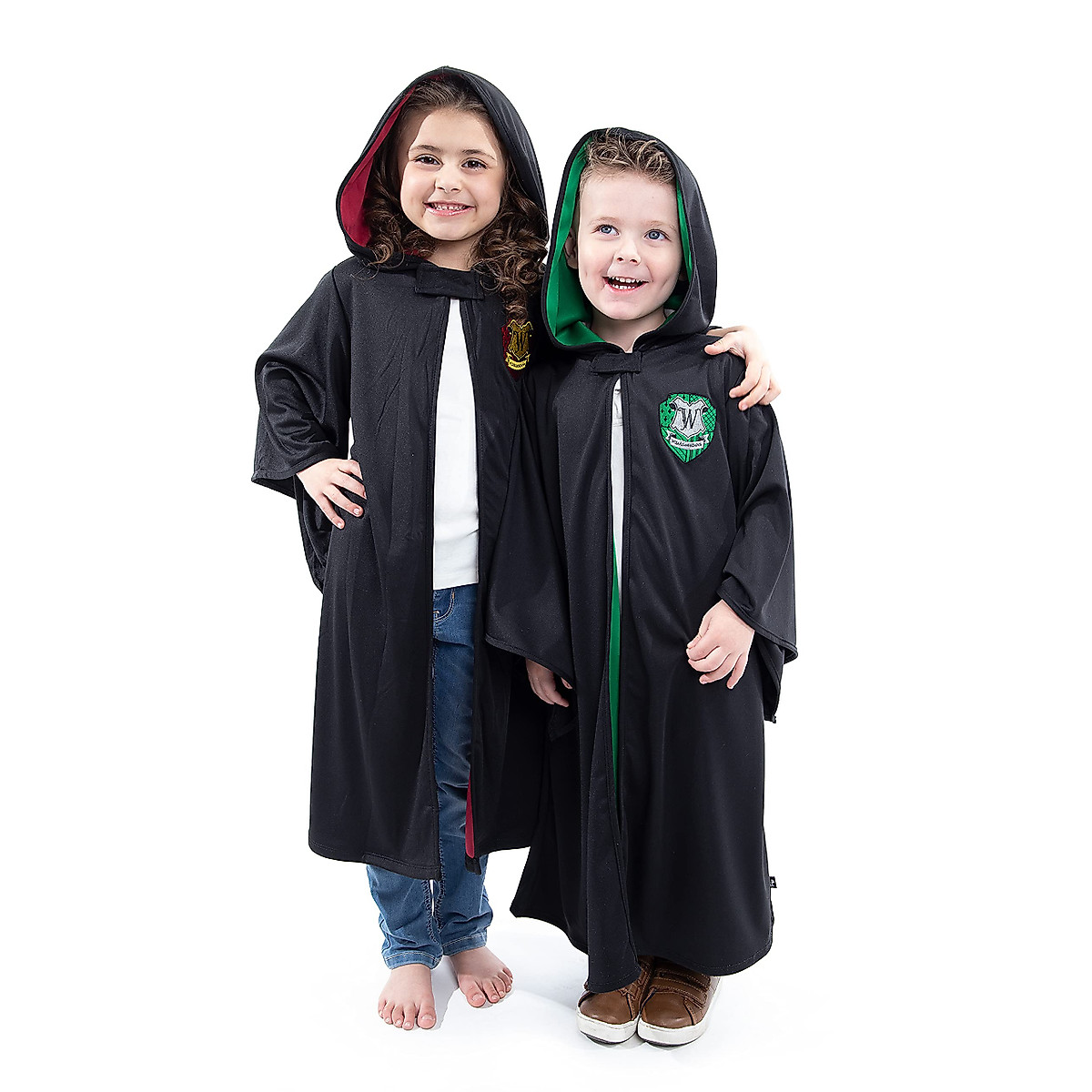 Little Adventures Green Hooded Wizard Robe Dress Up Costume (L/XL (Age 5-9)) - Machine Washable Child Pretend Play and Party Dress-Up Costume with No Glitter