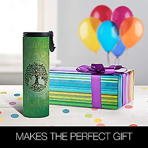 Tree-Free Greetings Vacuum Insulated Travel Coffee Tumbler, 1 Count (Pack of 1), Tree of Life