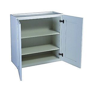 Brookings Shaker Unassembled Wall Kitchen Cabinet W2436, 24 W x 12 D x 36 H, Painted White with Sherwin Williams®, Solid Wood – Design House, 543132