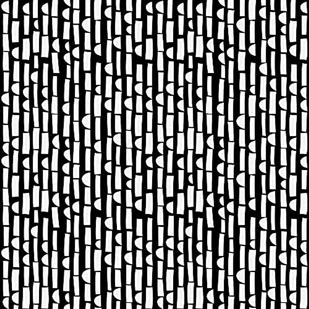 PBS Fabrics Abstract Collage by Ampersand, Quilter's Cotton by The Yard, Stripe, Black/White