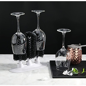 New Star Foodservice 54484 Triple Brush Bar Glass Washer - 3 Brushes - Suction Base