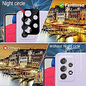 Ferilinso [5 Pack 3 Pack Screen Protector + 2 Pack Camera Lens Protector for Samsung Galaxy A52 4G&5G/ A52s 5G [HD] [Tempered-Glass] [Case Friendly] [Anti-Fingerprint] [Easy Installation]