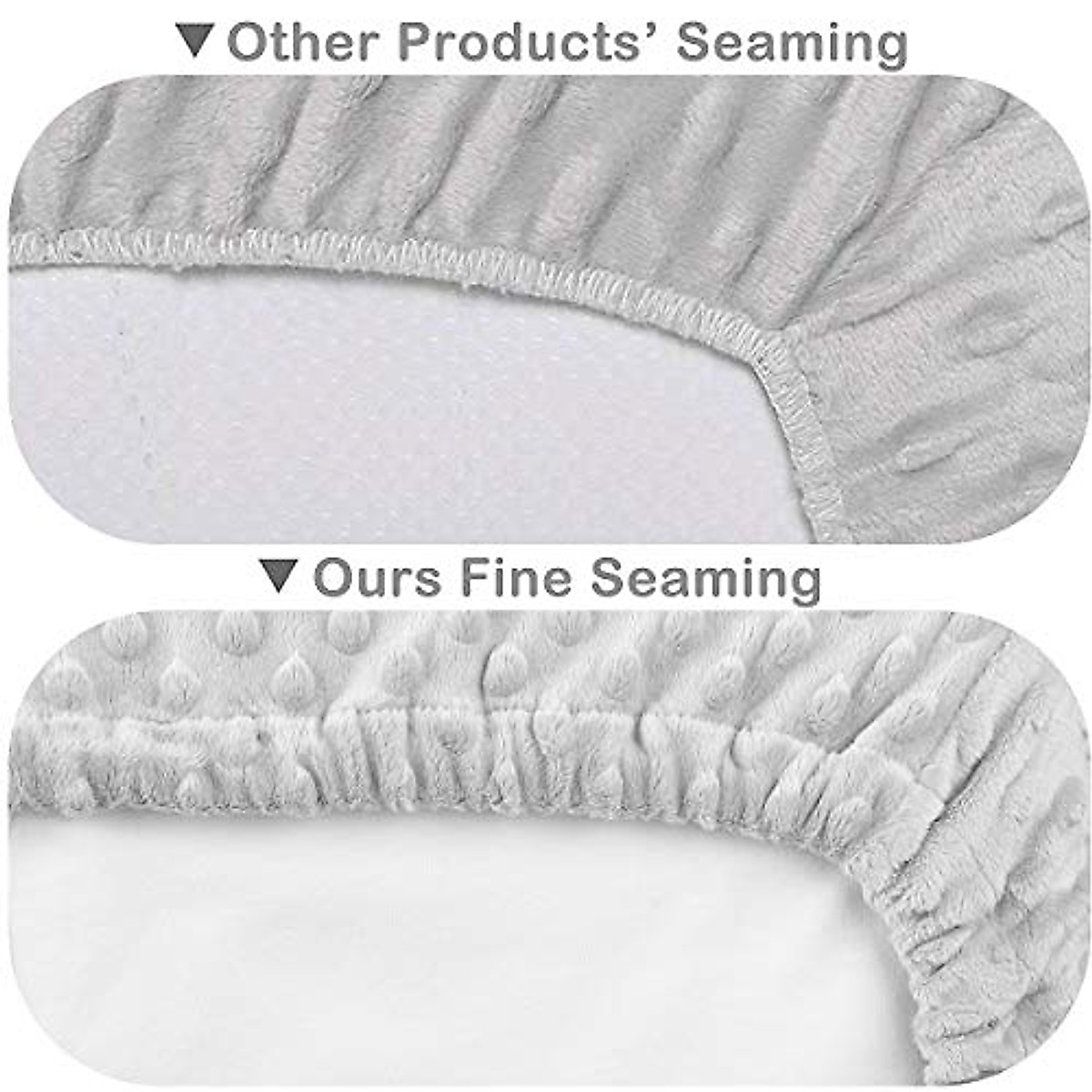 Nozaam - Baby Plush Minky Dot Changing Pad Cover - Ultra-Soft Stretchy Fitted Cover for Standard Nursery Changing Pad (Grey)