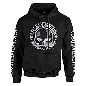 Harley-Davidson Men's Sweatshirt Willie G Skull H-D Pullover Black 30296648