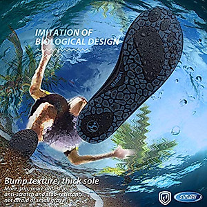 Water Shoes Womens Mens Barefoot Unisex Aqua Socks Slip-on for Indoor Outdoor Snorkeling SWS002 512 Black Black