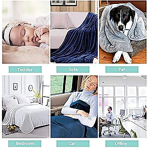 Perinsto White Blue Marble Throw Blanket Ultra Soft Warm All Season Decorative Fleece Blankets for Bed Chair Car Sofa Couch Bedroom 50"X40"