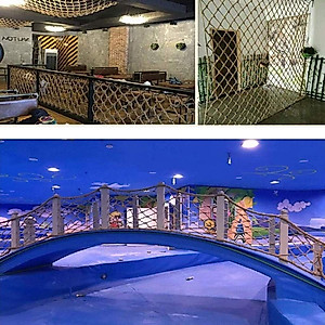 RZM Rope Net Wall Decor, Playground Climbing Net Kids Safety Net Treehouse Fence Net Birds Protective Net Children Swing Heavy Duty Hemp Cargo Cover Hammock Nets Child Safety Netting for Balcony