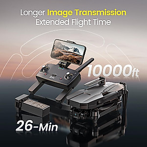 Holy Stone HS720R 3 Axis Gimbal GPS Drones with Camera for Adults 4K EIS; FPV RC Drone, Foldable Quadcopter with 10000 Feet Video Transmission Control Range, Brushless Motor, Follow Me, Auto Return