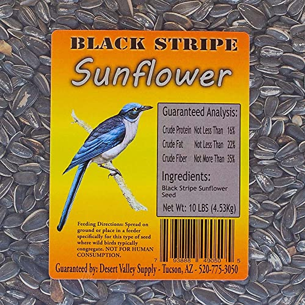Desert Valley Premium Striped Sunflower Seeds - Wild Bird - Wildlife Food, Cardinals, Squirrels, Jays & More (10-Pounds)