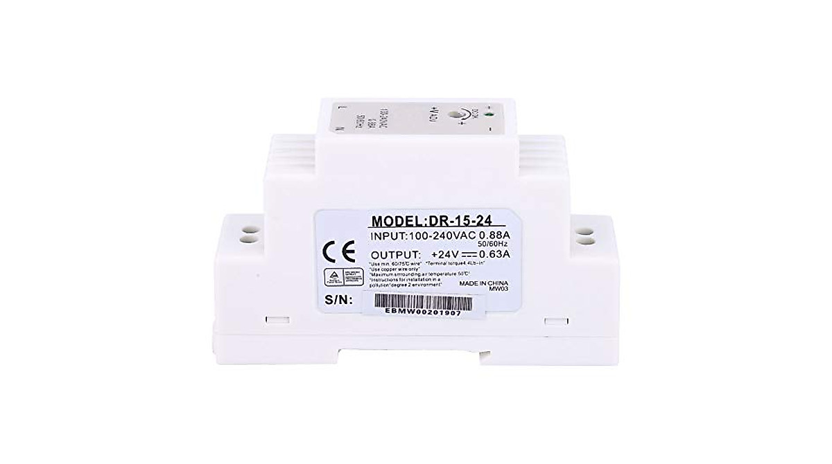 DIN Rail Power Supply, PWM Modulation Method 24V 0.63A Power Supply DIN ...