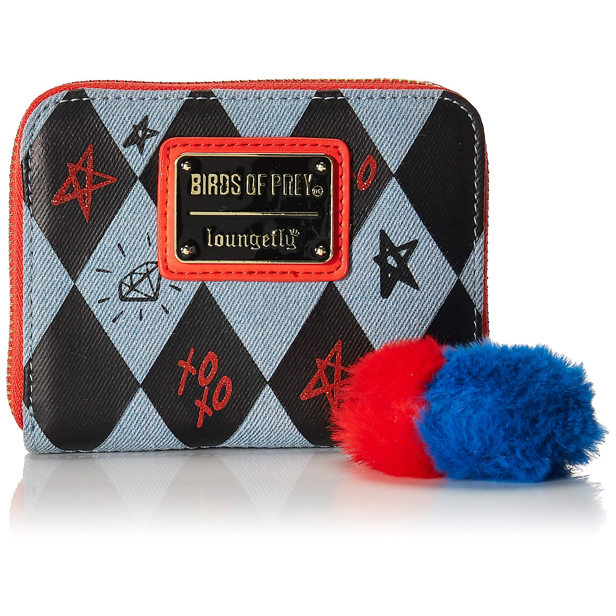 Loungefly x Birds of Prey Harley Quinn Eyes Zip-Around Wallet, Multi, Adults and children 14+