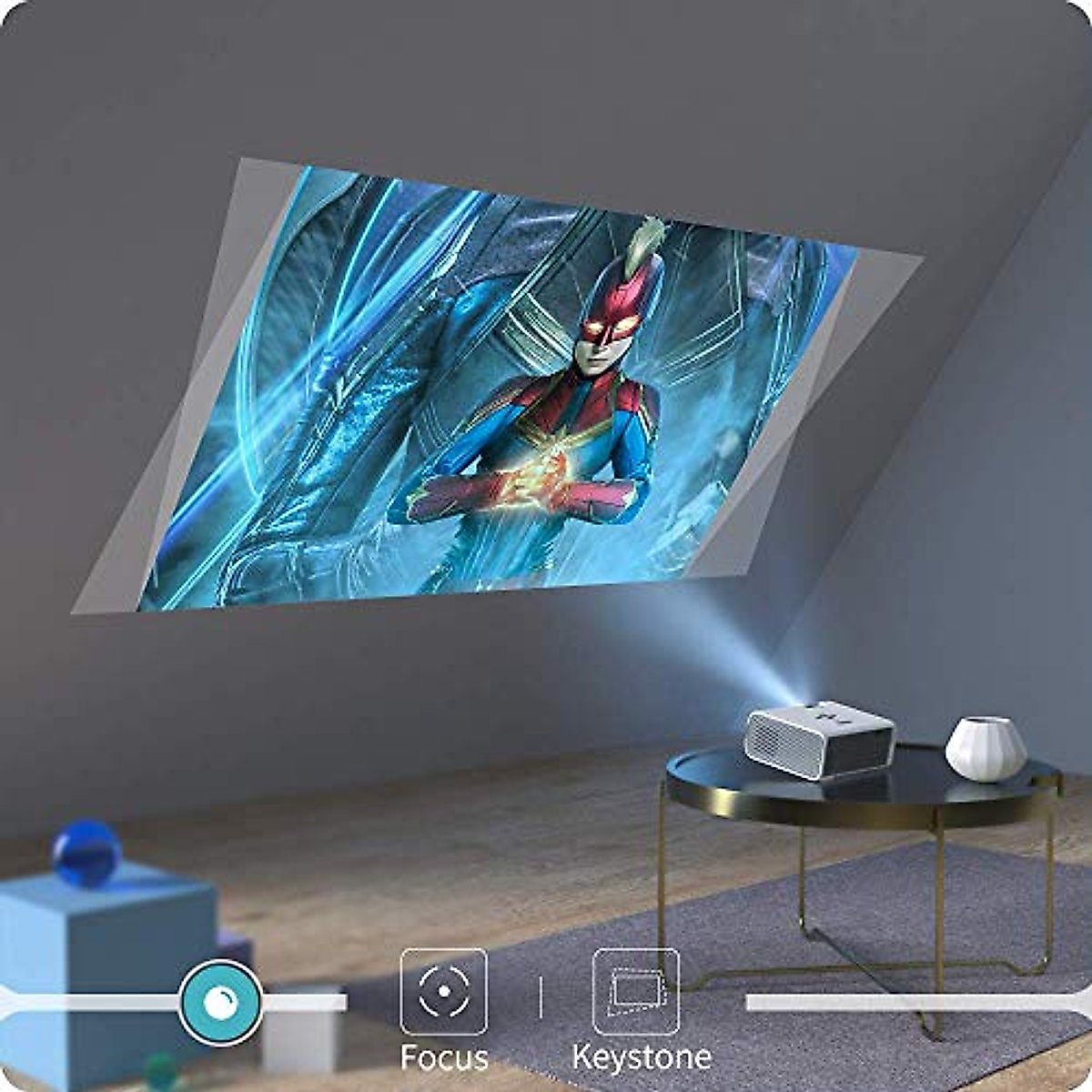 VankyoProjector Leisure 410 Mini Projector Supports 1080P and 200'' Display, Portable Movie Projector with 40,000 Hrs Lamp Life , Compatible with TV Stick, HDMI, iOS, Android (Mini Tripod Included)