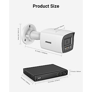 ANNKE H800 4K PoE Security Camera System, 12MP 8CH H.265+ NVR with 2TB Hard Drive for 7/24 Recording, AI Human/Vehicle Detection, 4x8MP Outdoor Bullet IP Cam, 4mm Lens, IP67, Built-in Mic&SD Card Slot