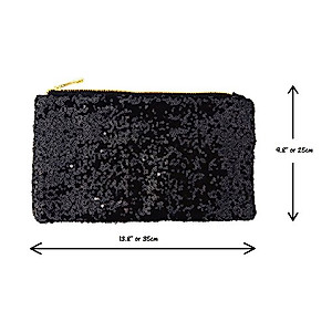 Chezi Women's Glitter Sequins Bag Small Party Evening Bag Purse Handbag (black)