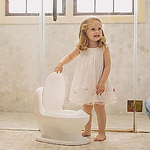 Nuby My Real Potty Training Toilet with Life-Like Flush Button & Sound for Toddlers & Kids, White