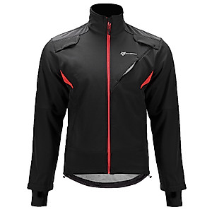 ROCKBROS Winter Cycling Jacket for Men Thermal Fleece Windproof Jacket Running Biking Hiking