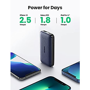 UGREEN Portable Charger 10000mAh USB-C Power Bank PD 20W, Portable Charger Power Bank for Samsung Galaxy S23/S22/S21/S10, iPhone 13 Series/iPhone 12 Series, iPad, and More (USB C to A Cable Included)