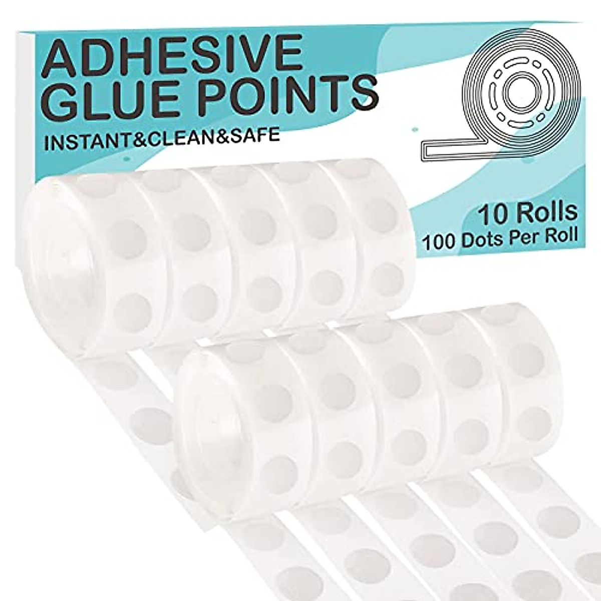 ALLFUN 1000 Pieces Clear Glue Points Dots Double Sided Adhesive Removable Glue Points for Balloons Craft Glue Points Dots Sticky Dots