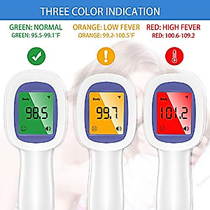 LPOW Thermometer for Adults, Non Contact Infrared Digital Thermometer for Fever, Body and Surface Thermometer 2 in 1 Dual Mode White