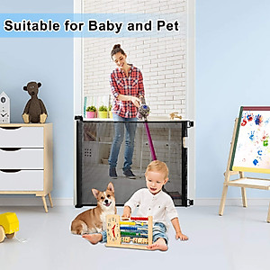 Retractable Baby Gate Extra Wide，PRObebi Mesh Safety Gate for Babies and Pets 34" Tall Extends up to 71" Wide, Retractable Mesh Gate for Stairs/Doorways/Indoor/Outdoor/Hallways