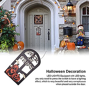 Halloween Welcome Sign, Halloween Decorations, Home Decor Accessories, LED Halloween Sign, Pumpkin Skull Tombstone Shaped Battery Powered Welcome Sign for Home Office Party