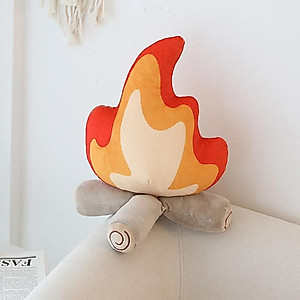NatureMan 12 in Funny Campfire Plush Toys,Soft Simulation Bonfire Stuffed Plushies Doll Fake Fire Firewood Plush Pillow, for Outdoor Camping Room Decor Kids Gifts