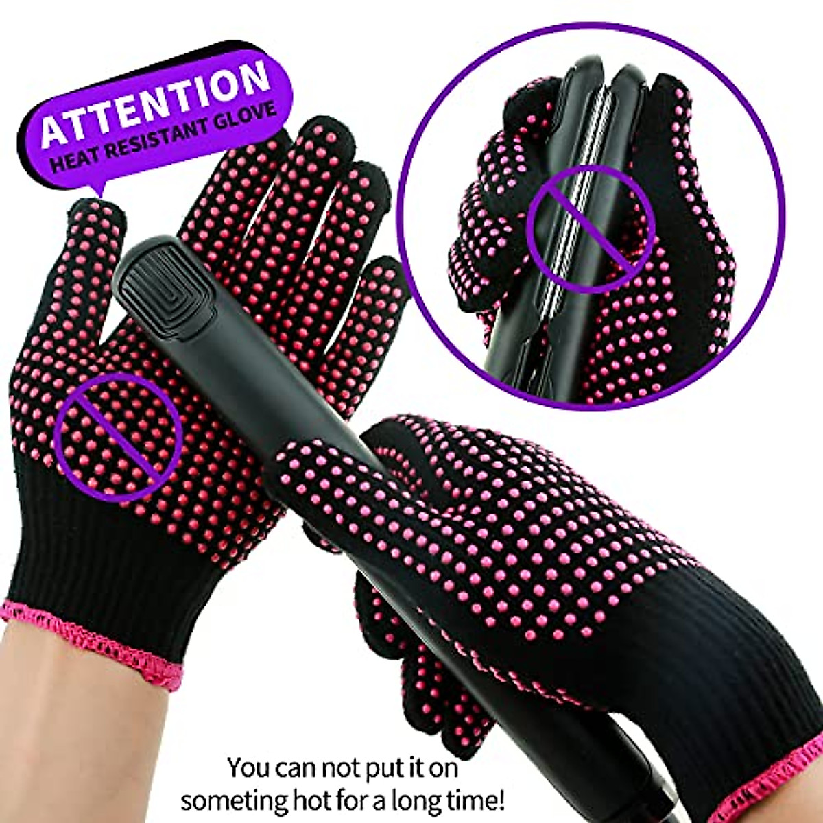 Heat Resistant Gloves for Hair Styling Curling Iron Glove Heat Resistant Gloves Heat Resistant Mat Curling Wand