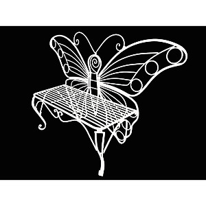 Unknown1 White Metal Butterfly Bench