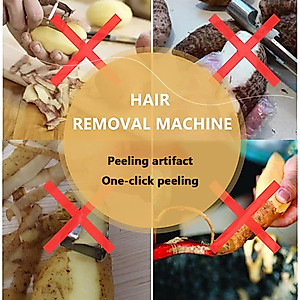 MNSSRN Stainless Steel Potato Peeling Machine, Commercial Automatic Potato Peeling Machine, Stainless Steel Centrifugal Rotating Fruit and Vegetable Knife Kitchen Peeling Tool,2200W