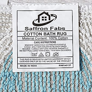 Saffron Fabs SFBR1374S Rug for Bathroom, 34" X 21", Blue